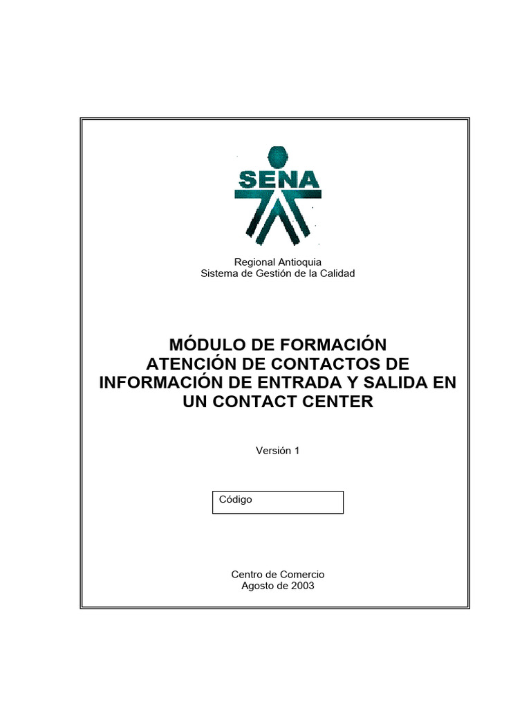 Formación en Atención en Contact Center | PDF | Evaluación | Comunicación