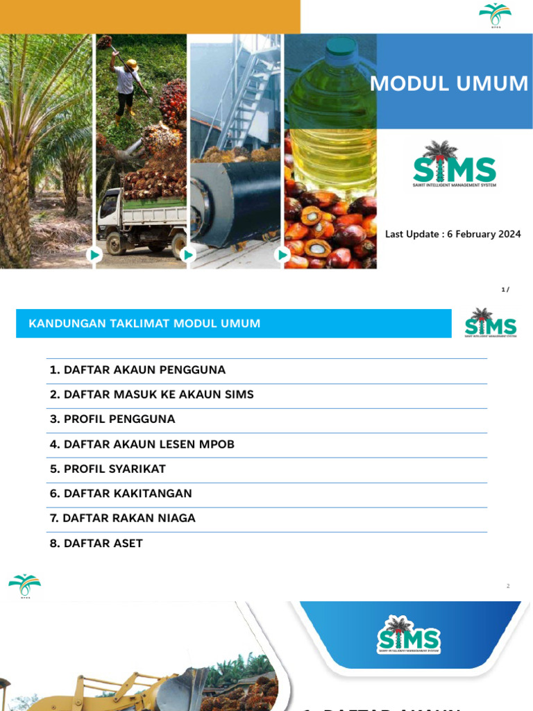 Panduan Pengguna SIMS MPOB | PDF | Pengelolaan Keuangan & Uang