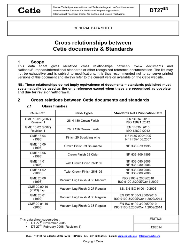 Cetie Document Standards Overview | PDF | Glasses