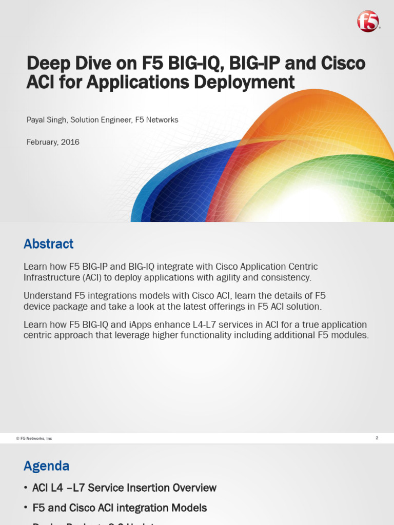 Deep Dive on F5 BIG-IQ, BIG-IP and Cisco ACI for Applications Deployment ATE-CL035 | PDF ...