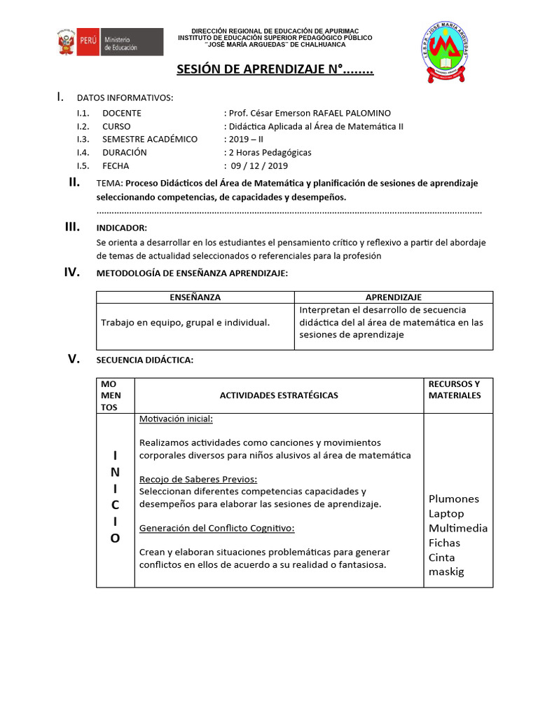 SESIÓN de APREND Proceso Dicaticos Mat5 | PDF | Aprendizaje | Plan de estudios