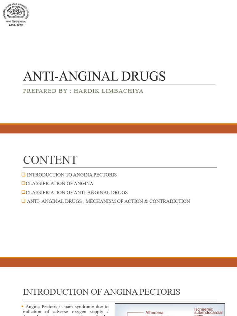 Anti - Anginal and Other Anti Ischaemic Drugs | PDF | Vasodilation ...