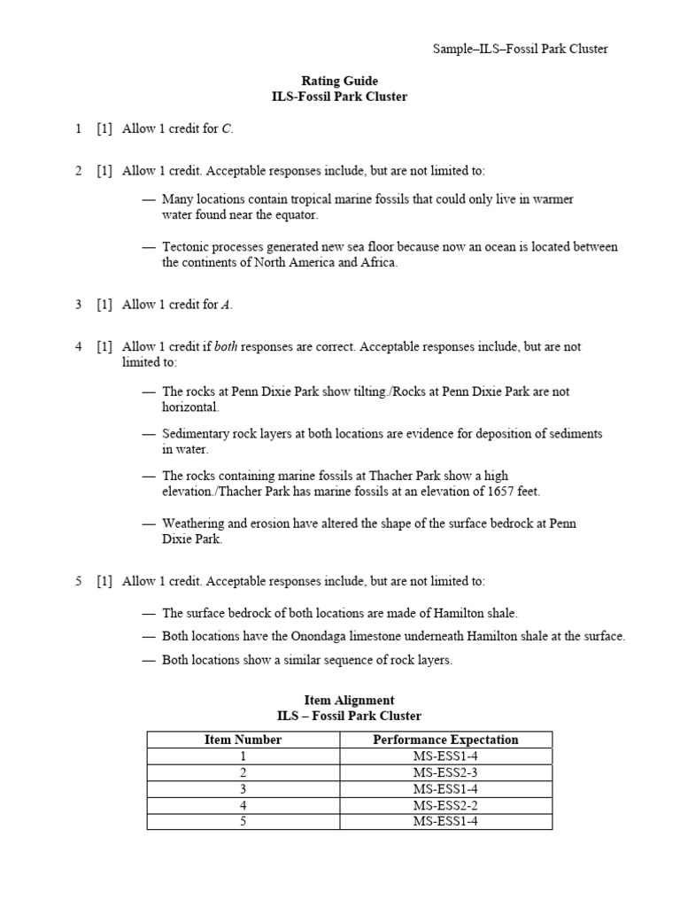 ils-test-sample-rating-guide-updated | PDF | Sedimentary Rock ...