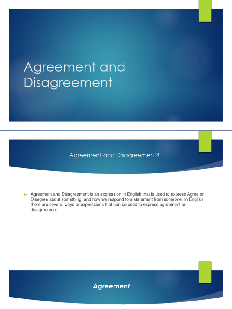 Agreement and Disagreement | PDF | Self-Improvement