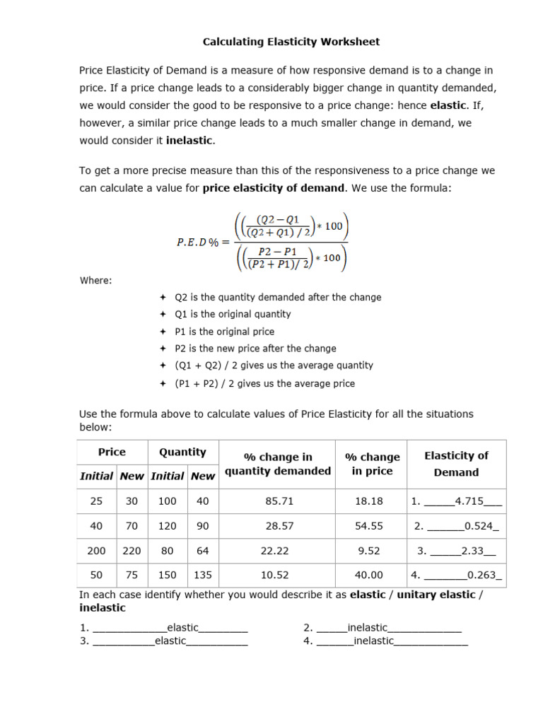 Calculating_Elasticty_Worksheet solutions w6 | PDF | Elasticity ... Calculating_Elasticty_Worksheet solutions w6 | PDF | Elasticity ...