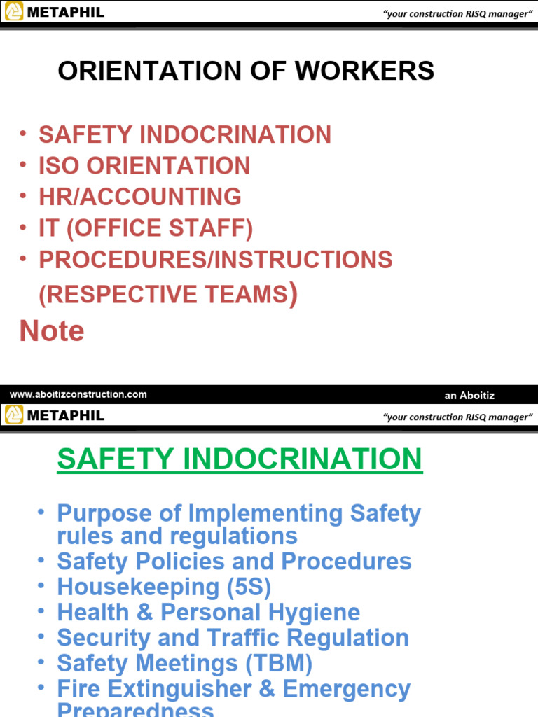 Safety-ISO Orientation | PDF