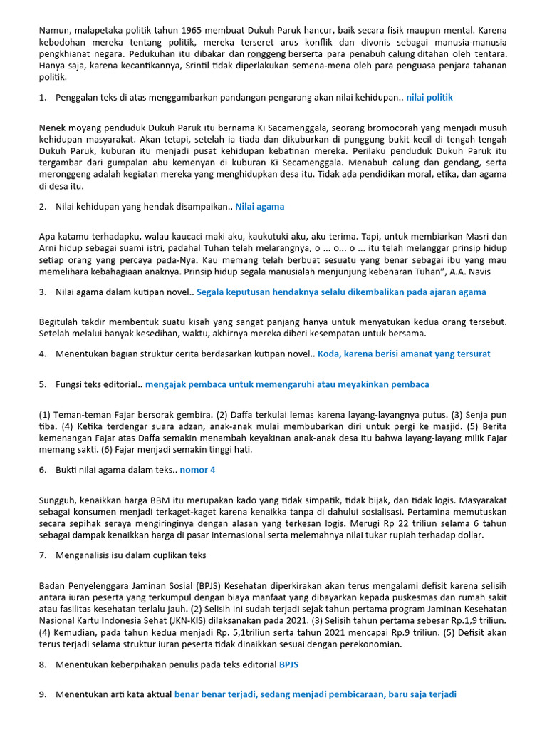 Kisi-Kisi Pat Bindo | PDF