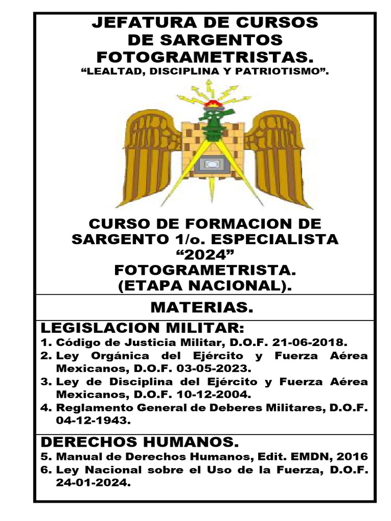 Curso Sargento Fotogrametrista 2024 | PDF