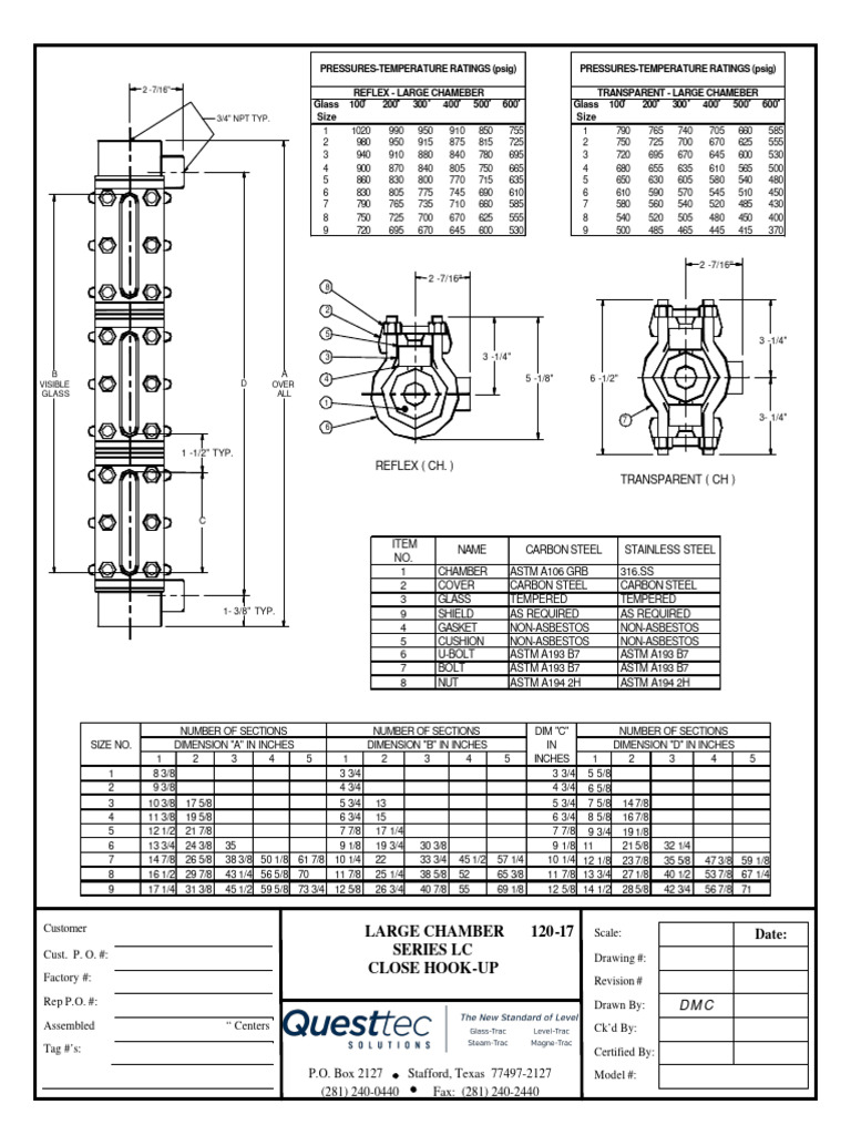 Large Chamber Close Hookup Gauge Drawing | PDF | Building Engineering | Mechanical Engineering