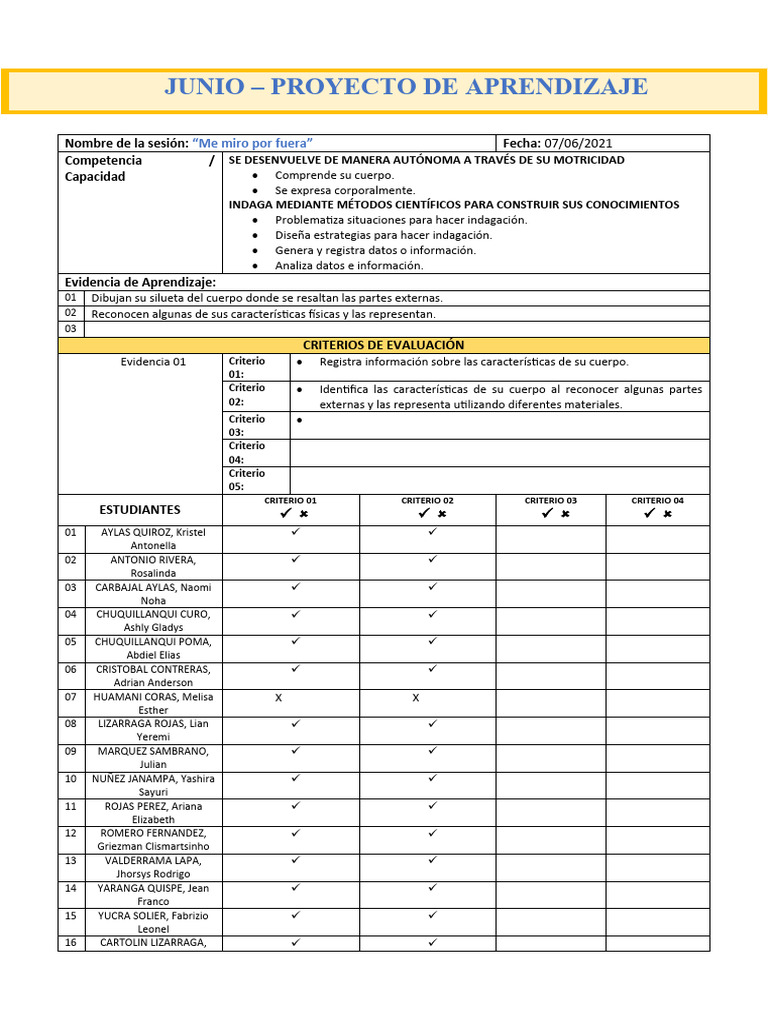 07 JUNIO - Instrumento | PDF | Aprendizaje | Modificación de comportamiento