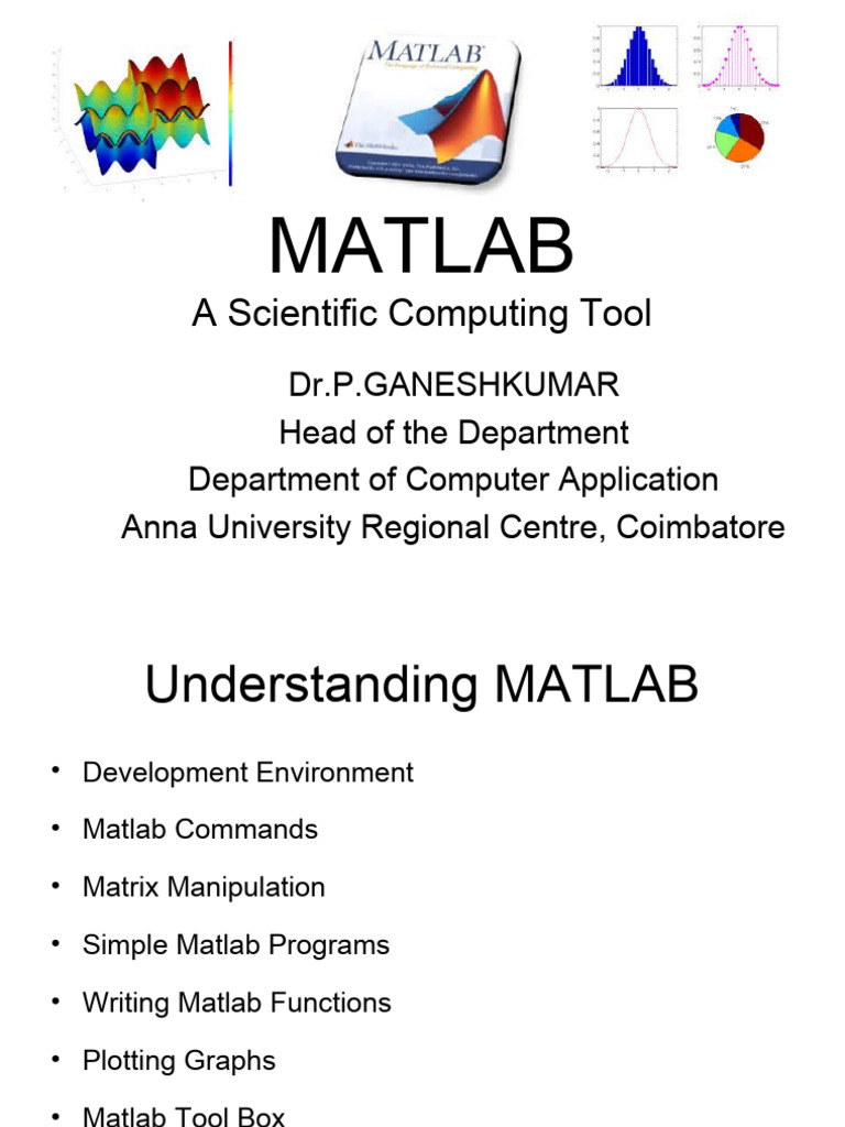 MATLAB - A Scientific Computing Tool | PDF | Matlab | Matrix (Mathematics)