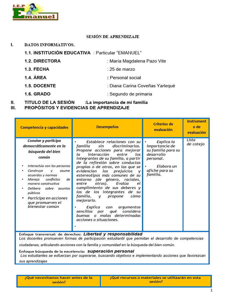 Importancia de la Familia en Primaria | PDF | Evaluación | Aprendizaje