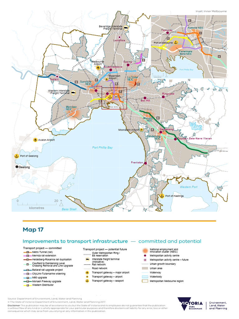 Melbourne Transport Infrastructure Map | PDF | Melbourne | Transport ...