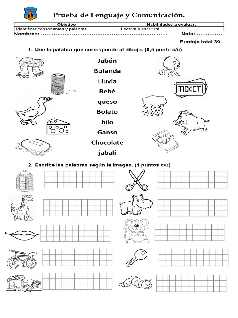 Evaluación Todas Las Letras. | PDF