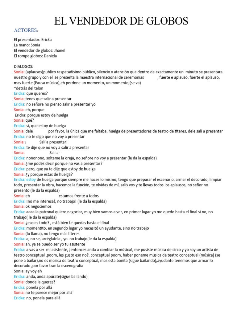 El Vendedor de Globos | PDF | Artes del Lenguaje y Comunicación | Arte