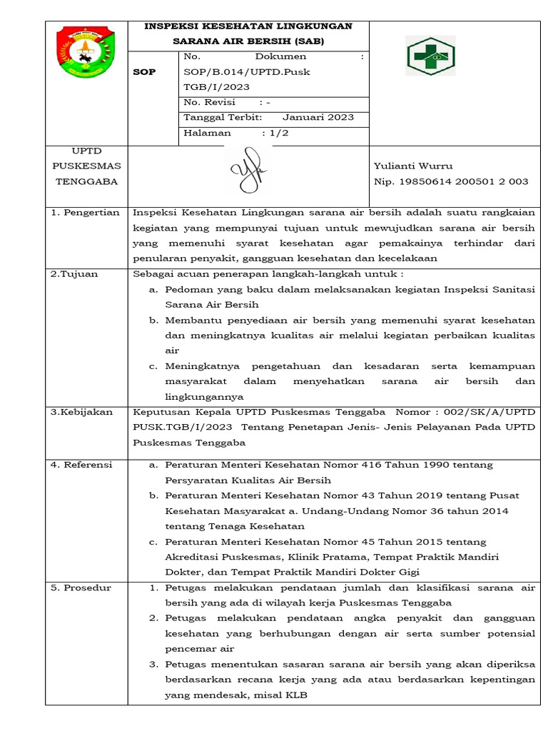 2.6.2. Sop Inspeksi Sab | PDF