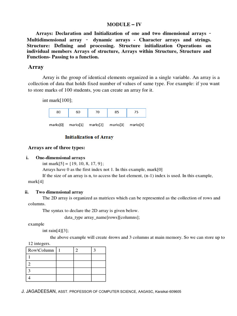 C Notes Module 4 Pdf Computer Programming Computing 