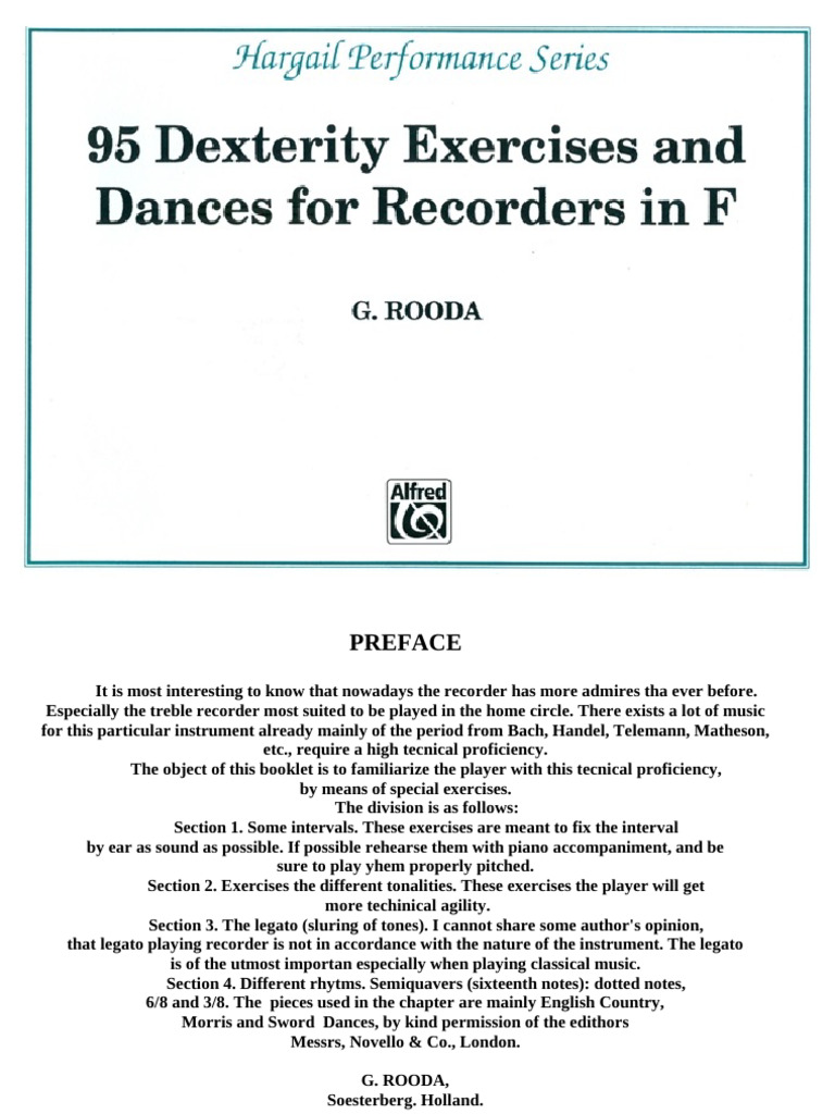 Recorder Dexterity Exercises Guide | PDF | Musicology | Musical ...
