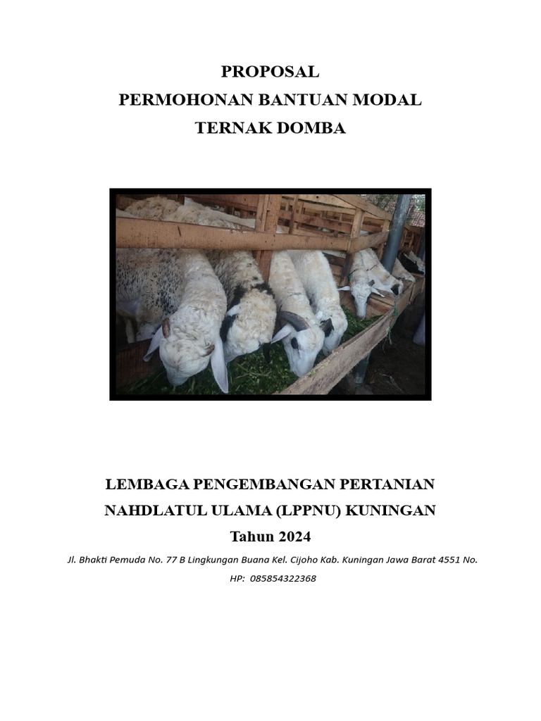 Proposal Ternak Domba 2024 | PDF