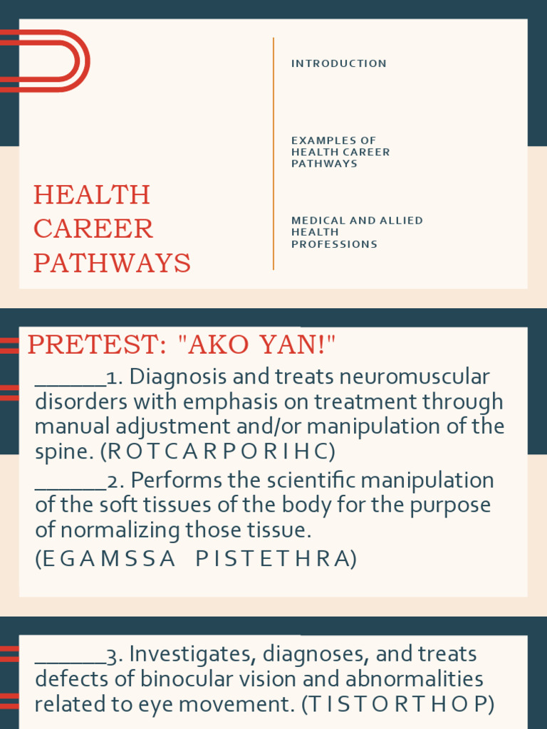 Health Career Pathways Pdf Health Care Dentistry