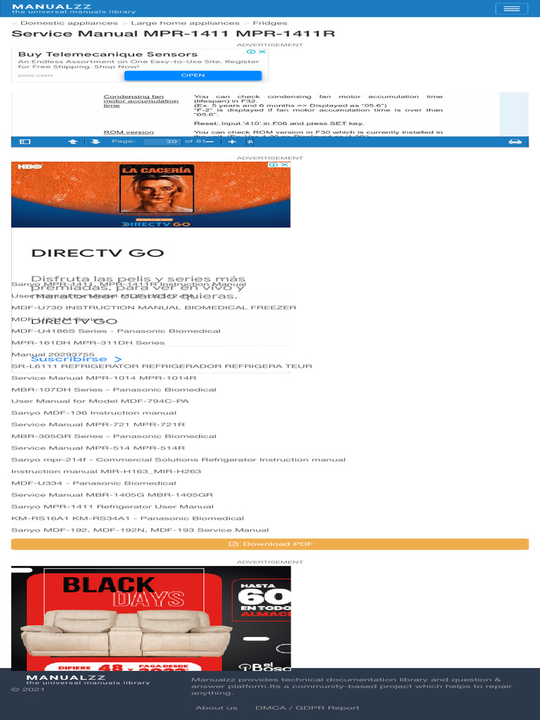 Service Manual MPR-1411 MPR-1411R Manualzz | PDF | Refrigerator | Manufactured Goods