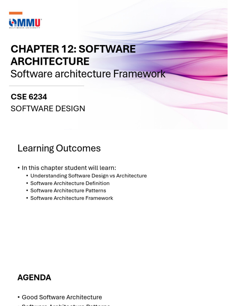 CH12 Lecture - Sware Archi 0 Fwork 1-2 | PDF | System | Software Architecture