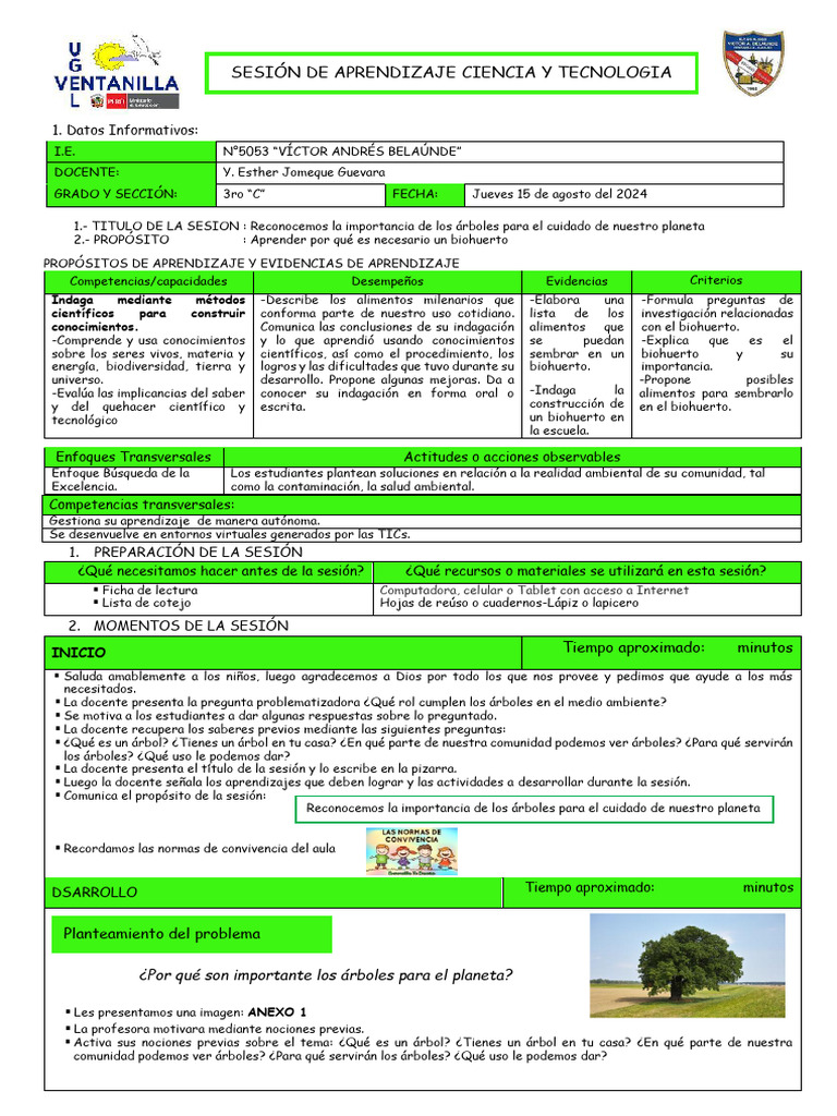 1SES CyT-Importancia de Los Árboles para El M | PDF | Arboles | Aprendizaje