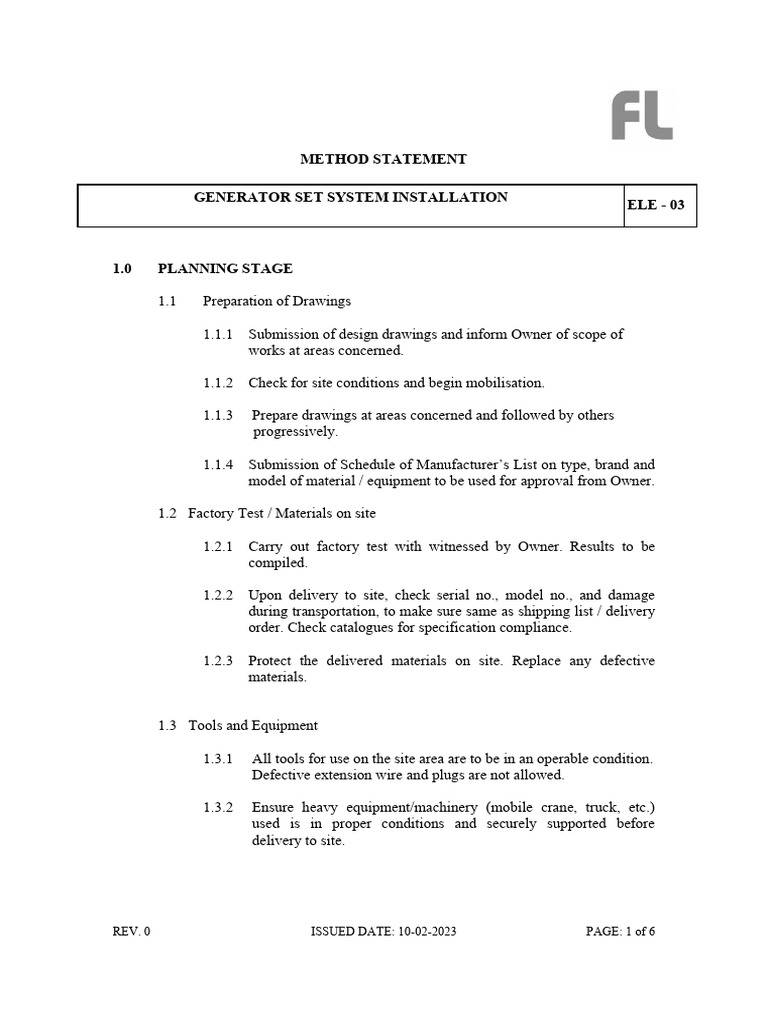 ELE-03 Genset Set System | PDF | Pipe (Fluid Conveyance) | Manufactured ...