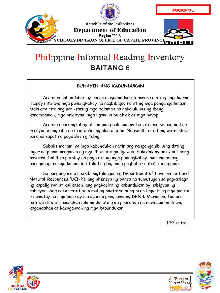 Baitang 6-Buhayin Ang Kabundukan | PDF