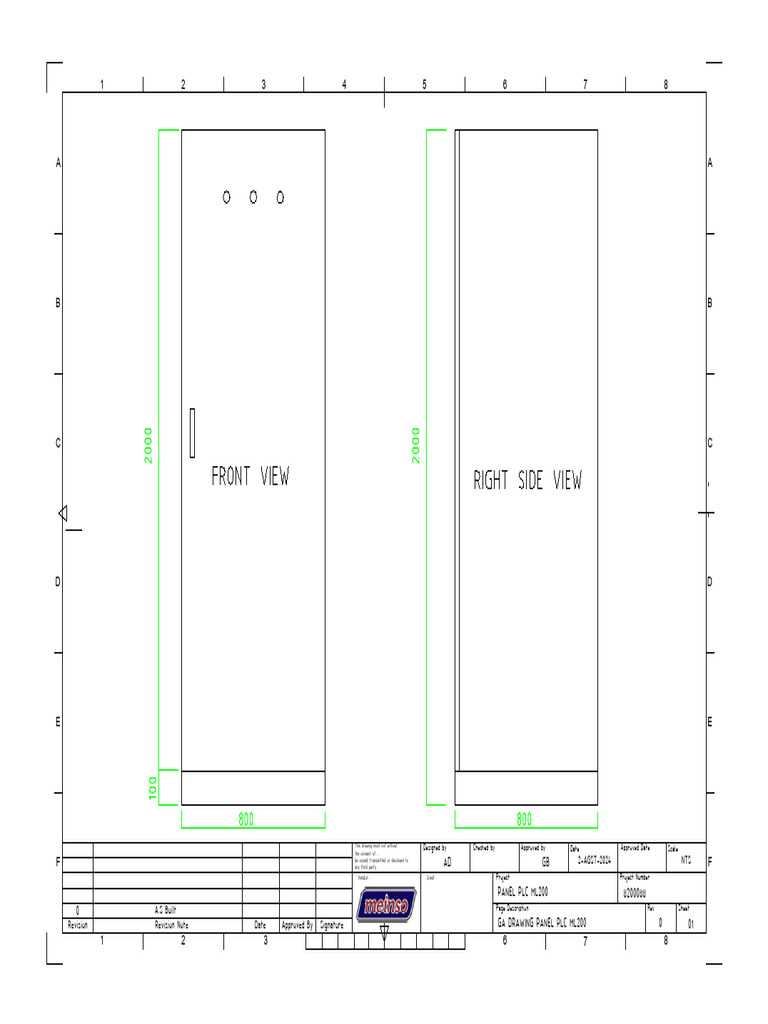 GA Drawing Panel PLC ML200 - 2000 X 800 X 800 | PDF