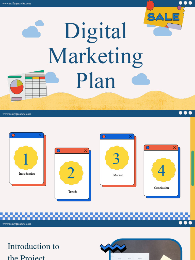 Cream Blue Yellow UI Digital Marketing Plan Presentation | PDF