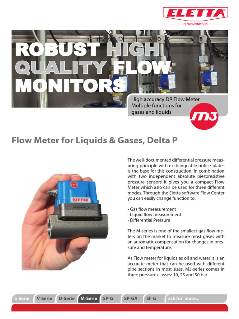 Flow Monitot Eletta M Series | PDF | Flow Measurement | Pressure ...