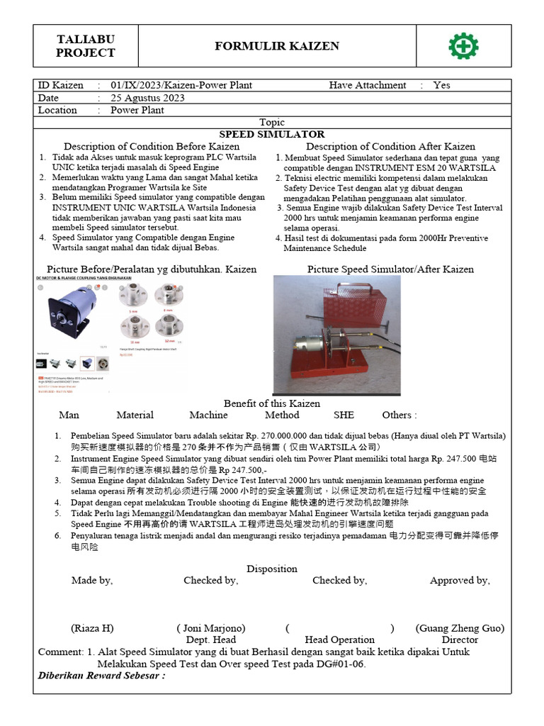 Kaizen: Pengembangan Speed Simulator | PDF