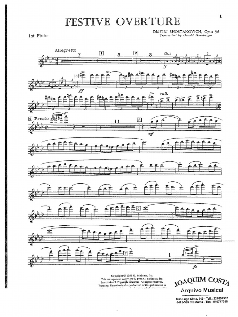 1st Flute Festive Overture | PDF