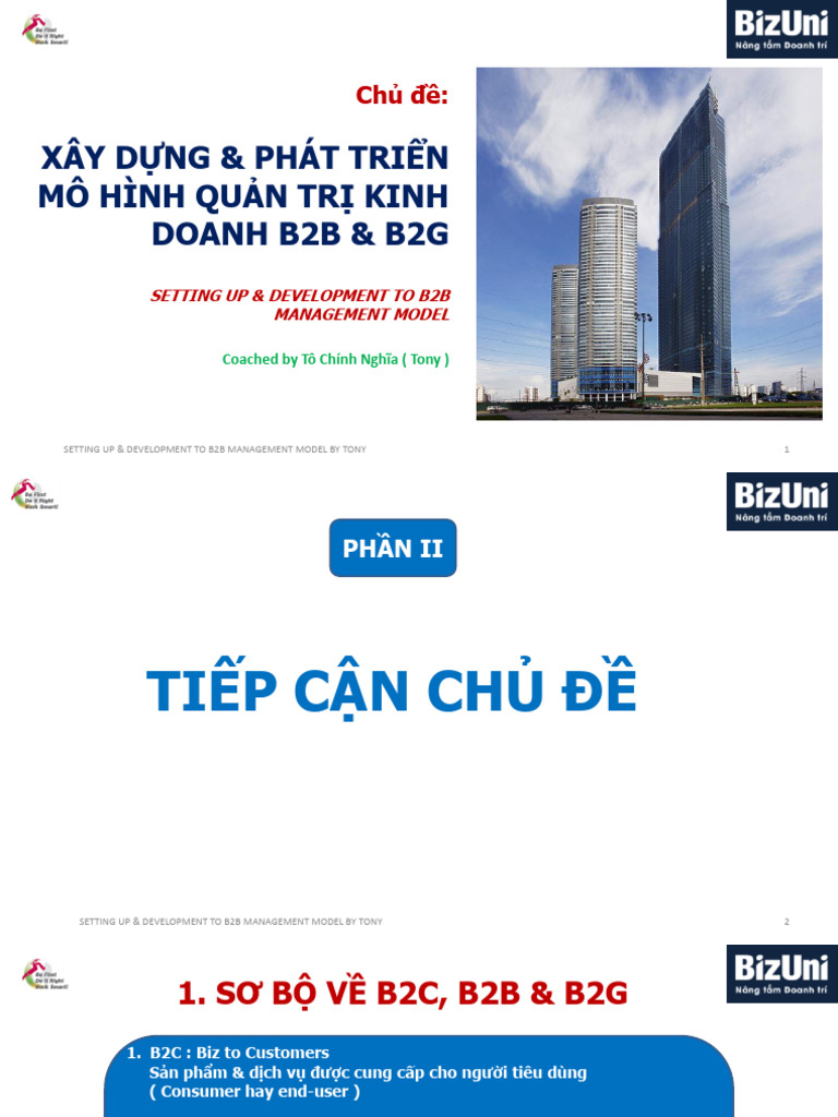 Xây dựng và phát triển mô hình Quản trị Kinh doanh B2B - B2G - GV Tô Chính Nghĩa | PDF