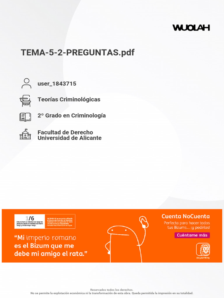 Wuolah Free Tema 5 2 Preguntas | PDF | marxismo | Criminología
