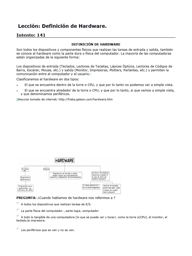 Definición y Tipos de Hardware | PDF | Hardware de la computadora ...
