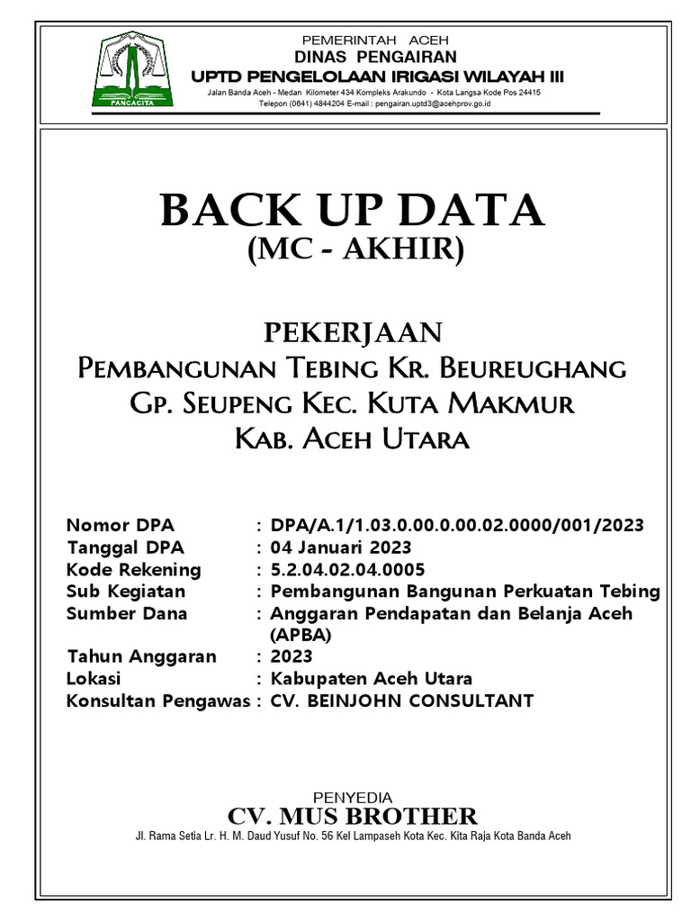 Back UP Data MC Akhir | PDF