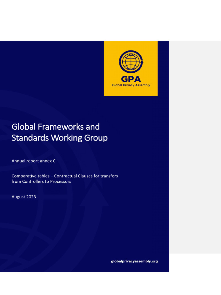 Global Frameworks and Standards Working Group: Annual Report Annex C ...