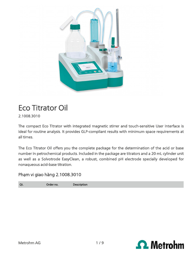 TAN Eco Titrator Oil | PDF | Acid | Titration