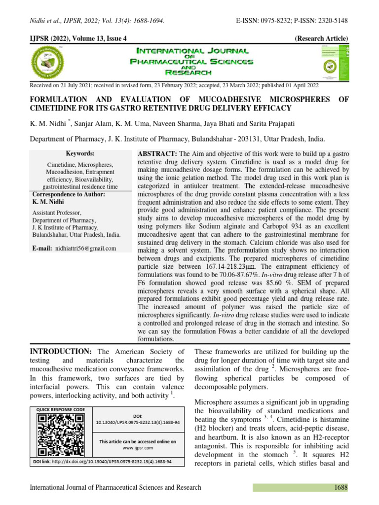 28 Vol 13 Issue 4 April 2022 IJPSR RA 16387 | PDF | Pharmaceutical ...
