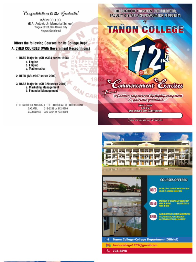 FINAL-72nd Commencement Exercises Program (SY 2023-2024) - Updated ...