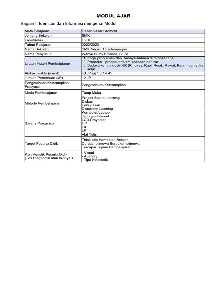 D. Modul Ajar K3LH | PDF