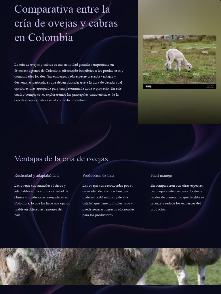 Comparativa Entre La Cria de Ovejas y Cabras en Colombia | PDF | Oveja ...
