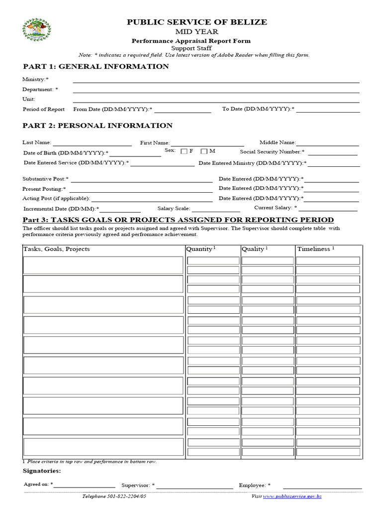 Mid_Year_Appraisal_Support_Staff_Fillable_Final | PDF | Real Estate ...