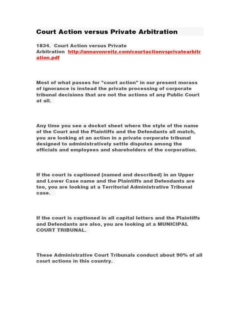 Court Action vs. Private Arbitration Explained | PDF | Arbitration ...