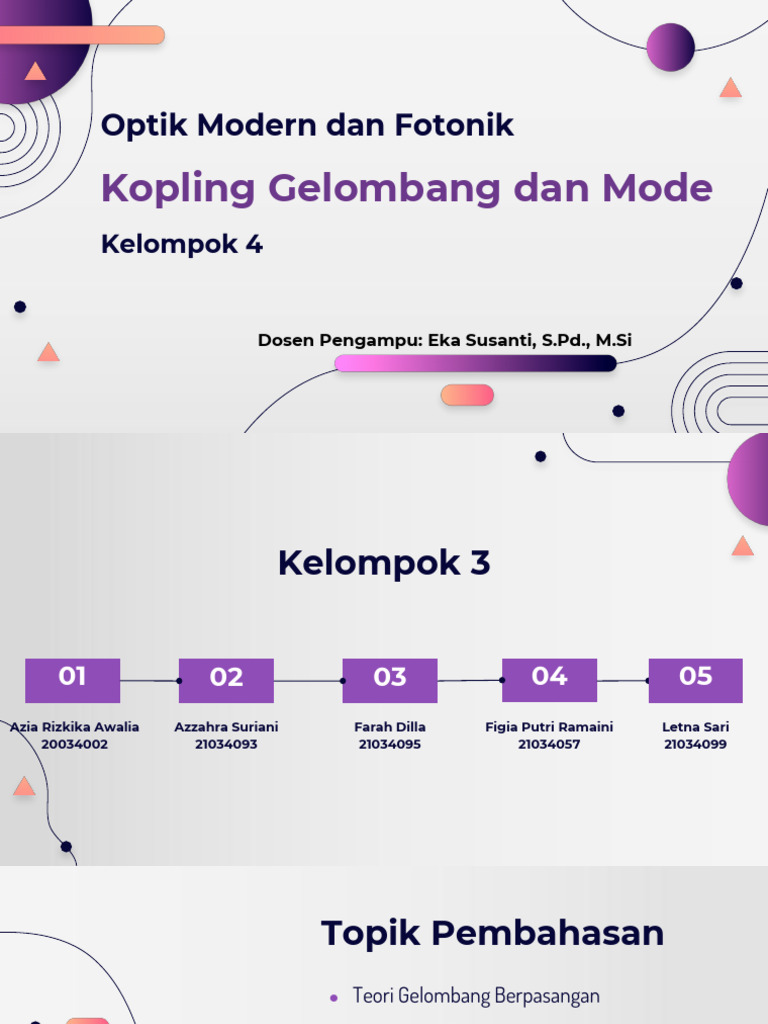 Optik Modern Kelompok 4 | PDF | Metode & Bahan Ajar | Sains & Matematika