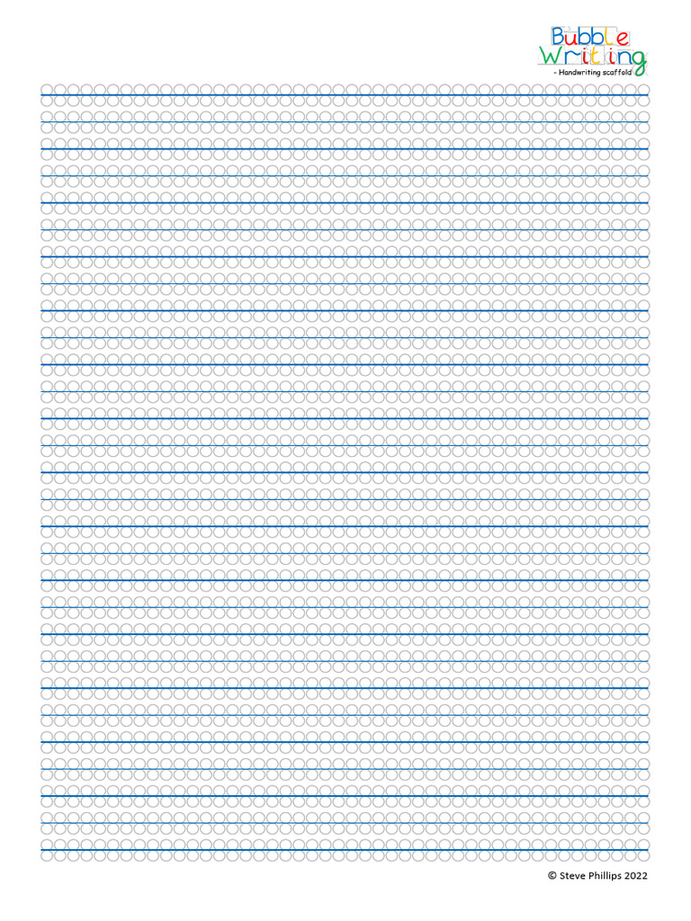 Bubble Writing Handwriting Scaffold Sheet.311008405 | PDF