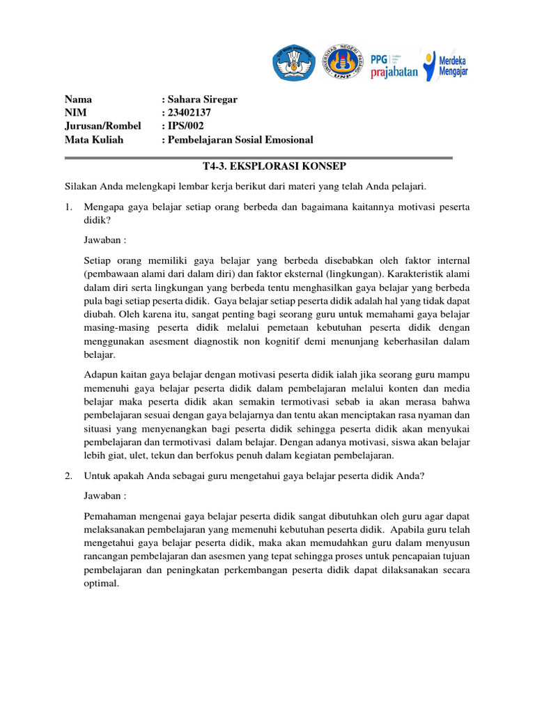 T4-3. Eksplorasi Konsep | PDF | Karier & Perkembangan