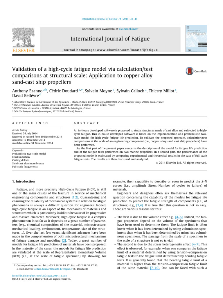 Validation of A High Cycle Fatigue Model | PDF | Fatigue (Material ...